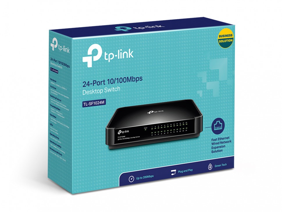 Сетевой коммутатор TP-Link TL-SF1024M, 24 порта 10/100 Мбит/сек ...